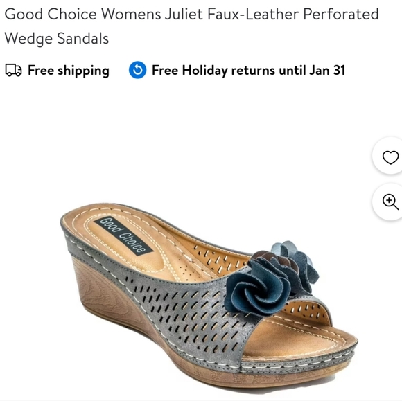 Good Choice | Shoes | Good Choice Faux Leather Preforated Wedge Sandal ...